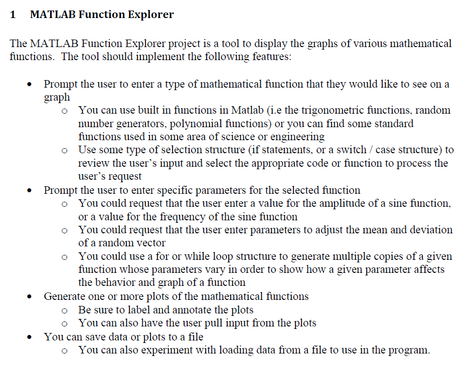 MATLAB Function Explorer 1 The MATLAB Function | Chegg.com