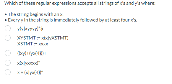 Solved Which of these regular expressions accepts all | Chegg.com