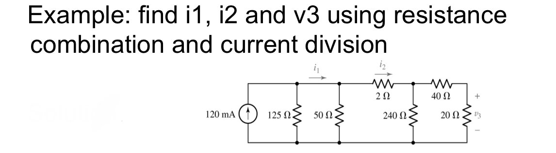 Solved Example: find i1, ﻿i2 ﻿and v3 ﻿using resistance | Chegg.com