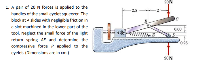 Solved . A pair of 20 N forces is applied to the handles of | Chegg.com
