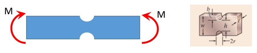 Solved w=2.54cm h= w/2, t= 1 cm, r= w/4 cm, b=r. Determine | Chegg.com