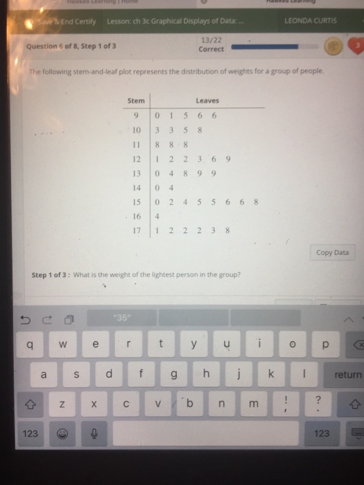 Solved Save& End Certify Lesson: ch 3c Graphical Displays of | Chegg.com