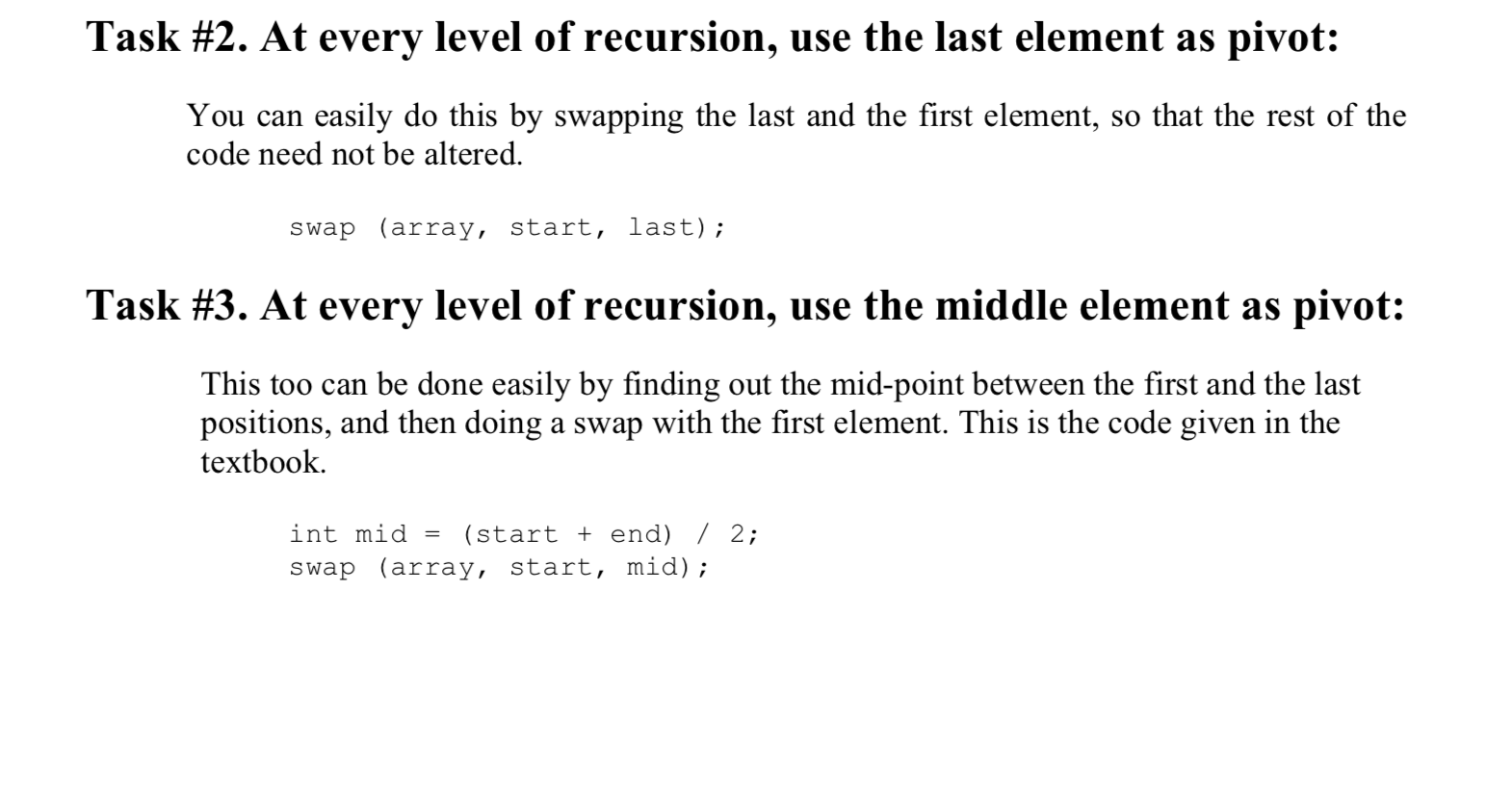 Solved Problem Use Step Step Execution Quicksort Algorithm Sort Array Given Integers Repeat