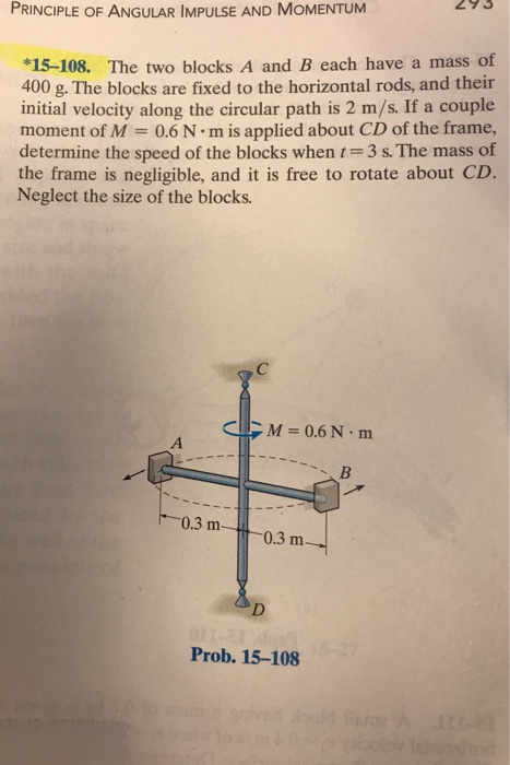 Solved PRINCIPLE OF ANGULAR IMPULSE AND MOMENTUM *15-108. | Chegg.com