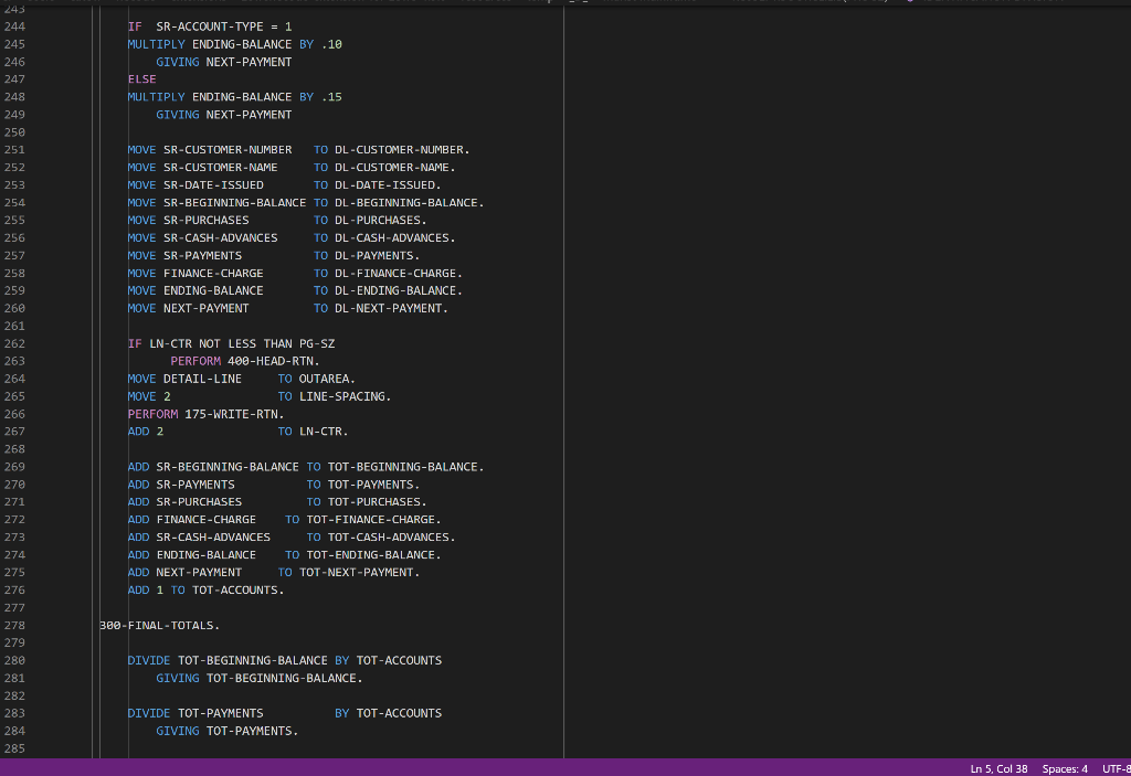 Solved Please Check My Cobol Project I Have Finished Typing 
