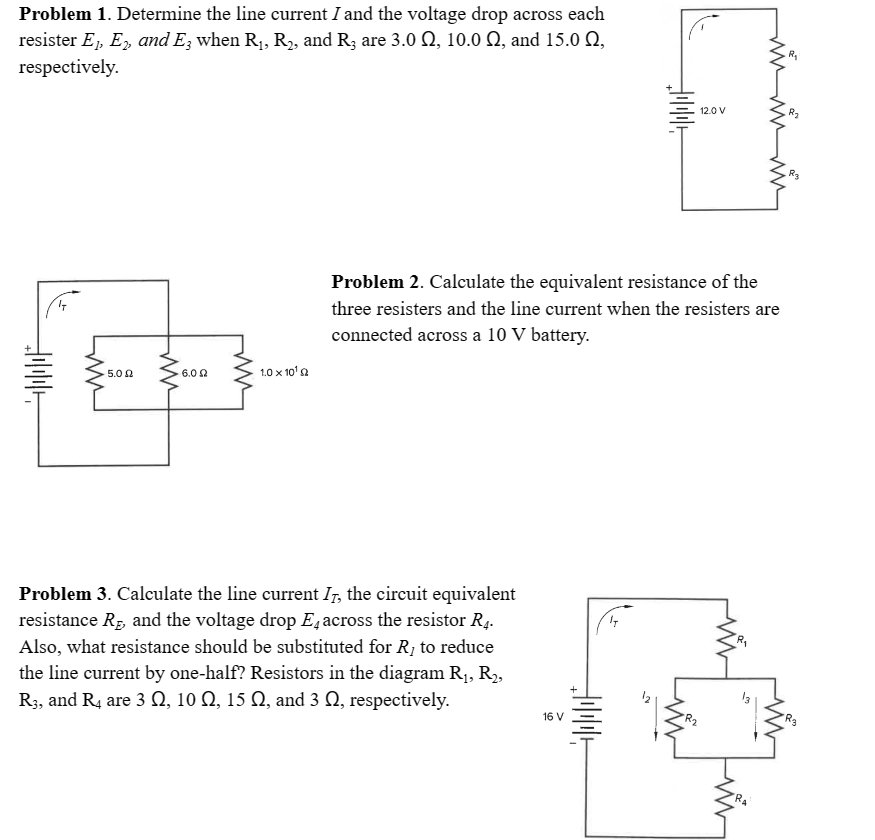 Solved Problem 1. Determine the line current I and the | Chegg.com