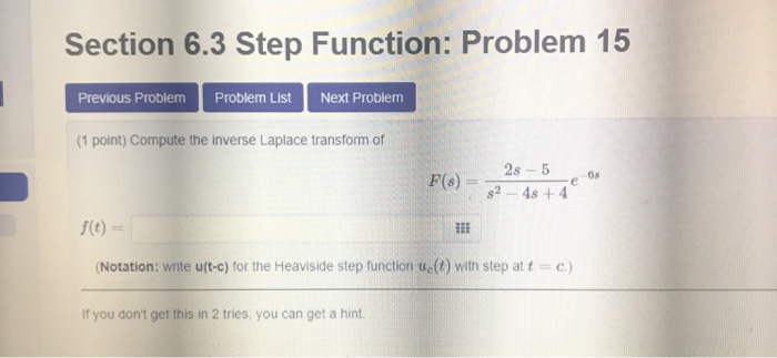 Solved Section 6.3 Step Function: Problem 15 Previous | Chegg.com
