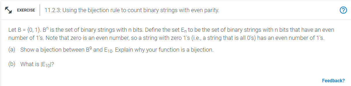 Solved EXERCISE 11.2.3: Using the bijection rule to count | Chegg.com