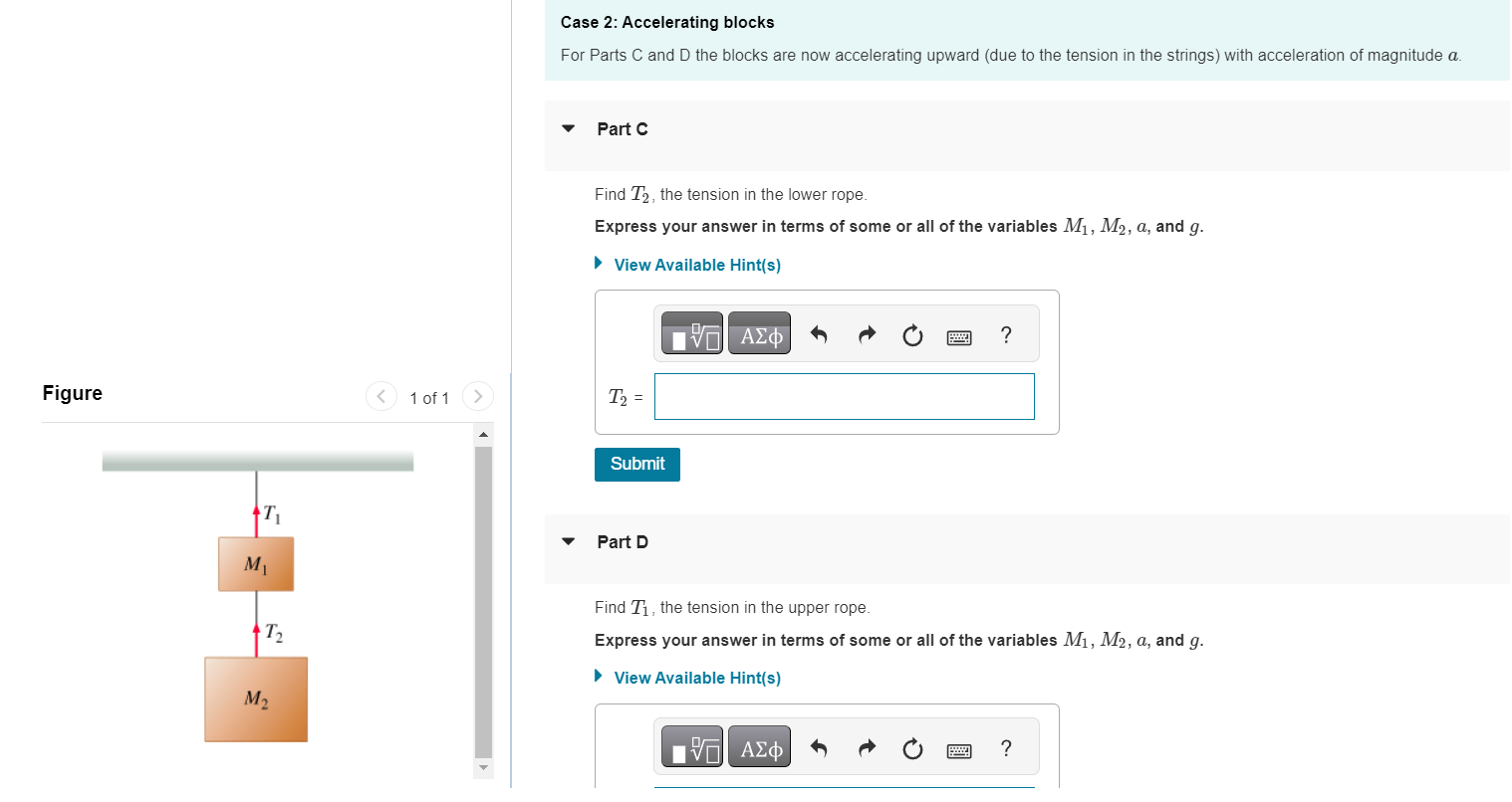 Solved Case 1: Blocks at rest For Parts A and B assume the | Chegg.com
