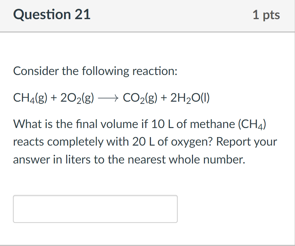 Solved Consider the following reaction: CH4( g)+2O2( g) CO2( | Chegg.com