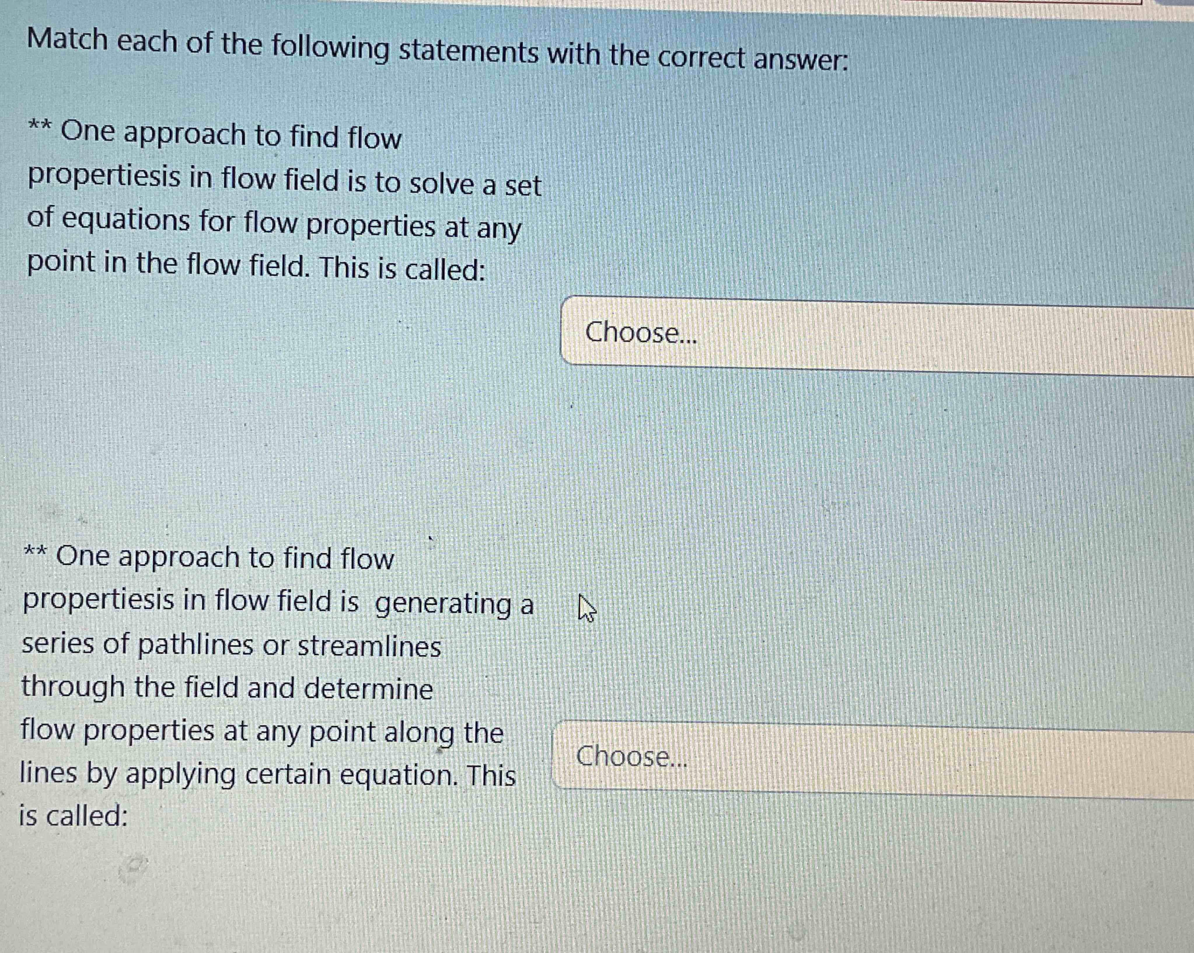 Solved Match each of the following statements with the | Chegg.com