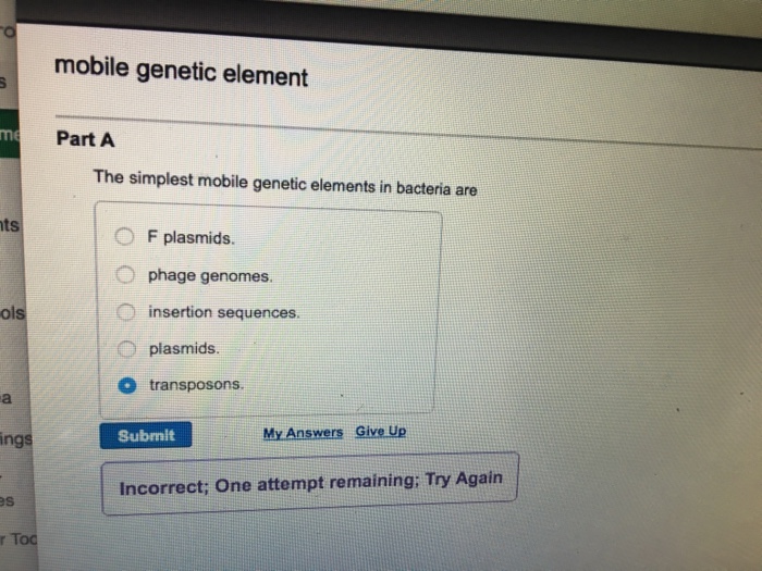 Solved The simplest mobile genetic elements in bacteria are | Chegg.com