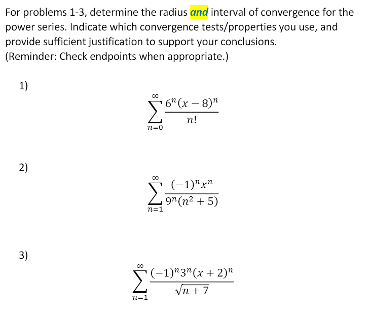 Solved For problems 2 - 3, ﻿determine the radius and | Chegg.com