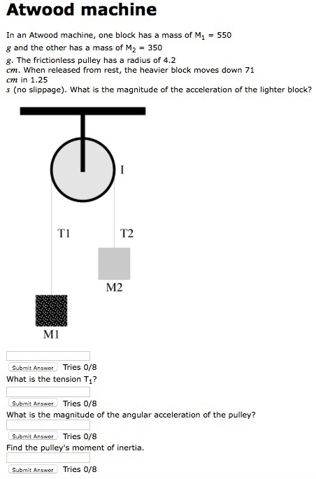 Solved Atwood machine In an Atwood machine, one block has a | Chegg.com