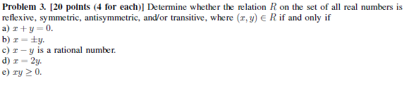 Solved Problem 3. [20 points ( 4 for each)] Determine | Chegg.com
