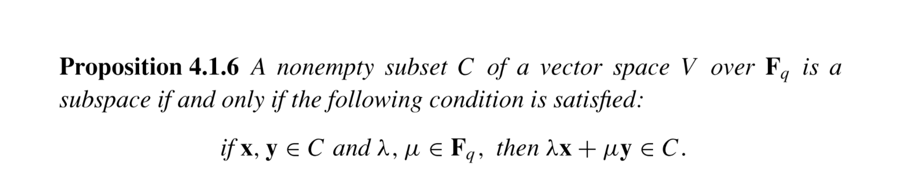 Solved Proposition 4.1.6 A nonempty subset C of a vector | Chegg.com