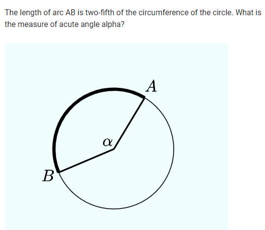 Solved The length of arc AB is two-fifth of the | Chegg.com