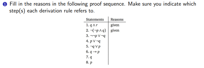 Solved Fill in the reasons in the following proof sequence. | Chegg.com