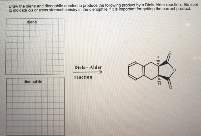 Solved Draw the diene and dienophile needed to produce the | Chegg.com