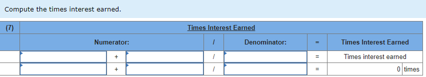 Solved Compute the times interest earned.Compute the return | Chegg.com
