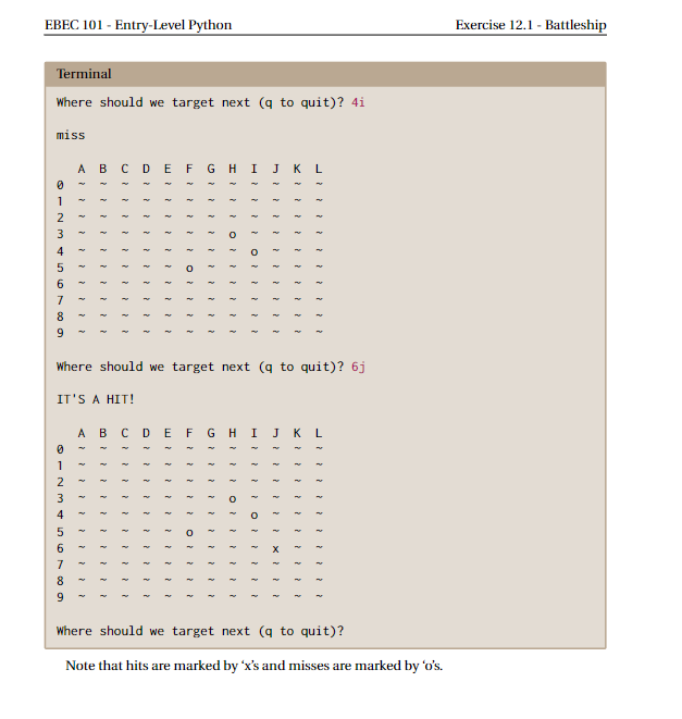 12.1 - Battleship Create a space themed single player | Chegg.com