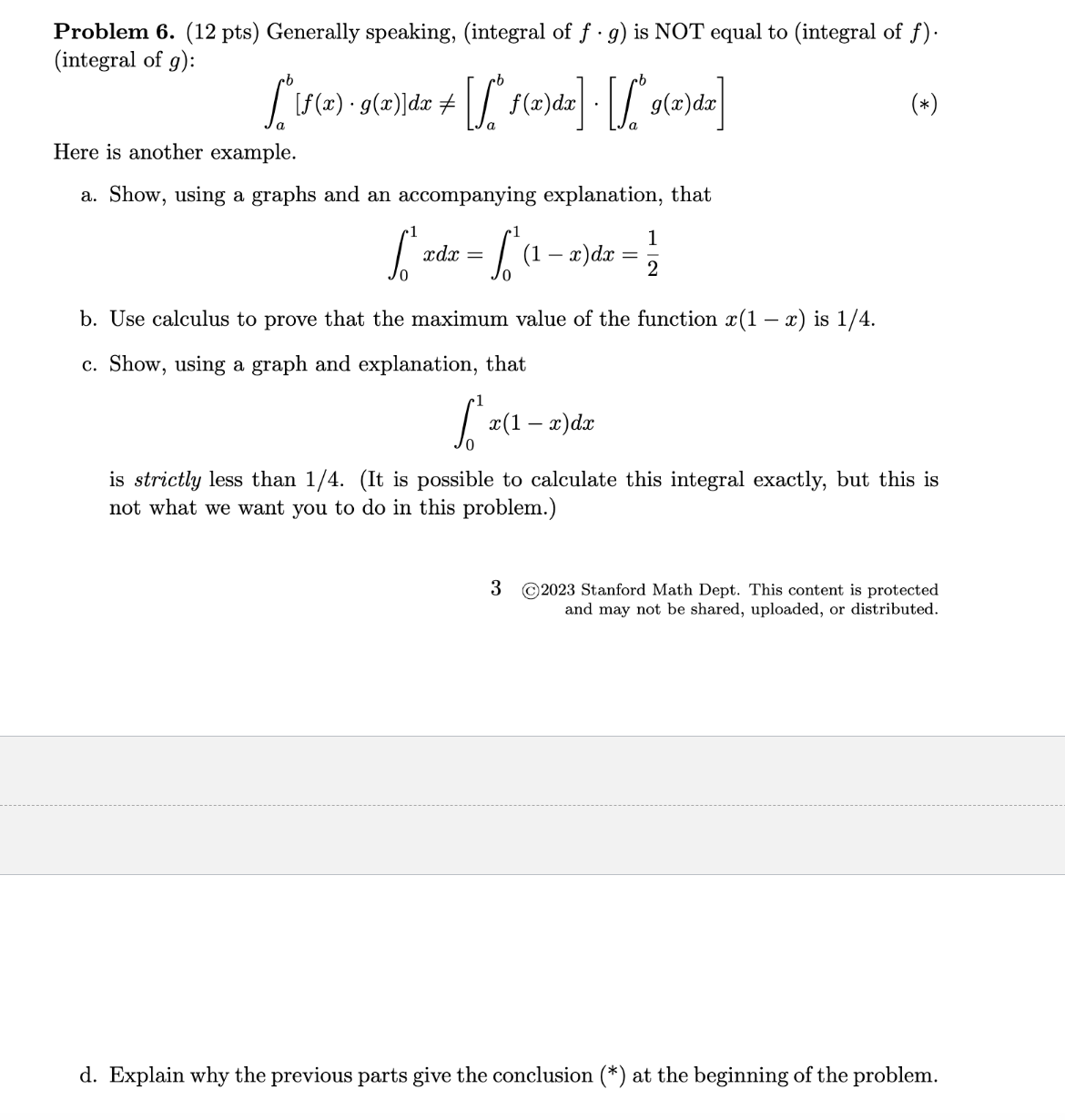 Solved Problem 6. (12 pts) Generally speaking, (integral of | Chegg.com Solved Problem 6. (12 pts) Generally speaking, (integral of | Chegg.com