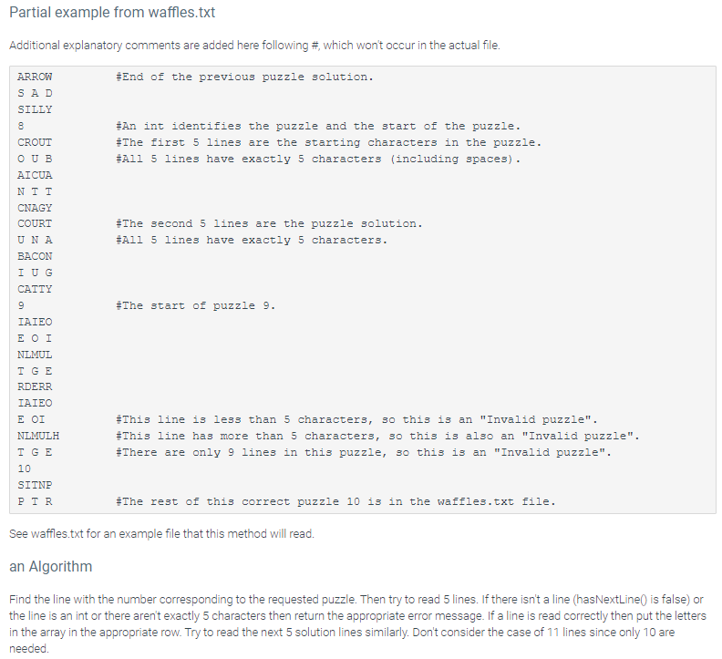 Solved This program is inspired by Waffle. Play Waffle to | Chegg.com