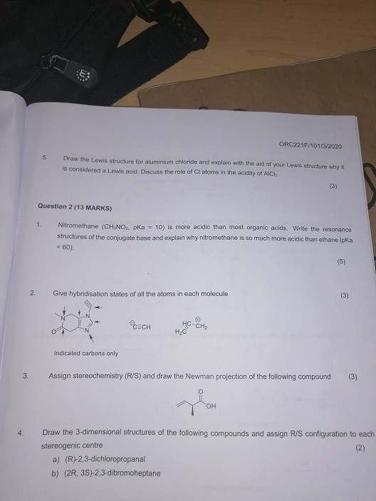 Solved ORC221F/101/3/2020 . Draw the Lewis structure for | Chegg.com Solved ORC221F/101/3/2020 . Draw the Lewis structure for | Chegg.com