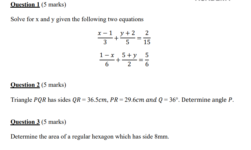 Solved Solve for x and y given the following two equations | Chegg.com