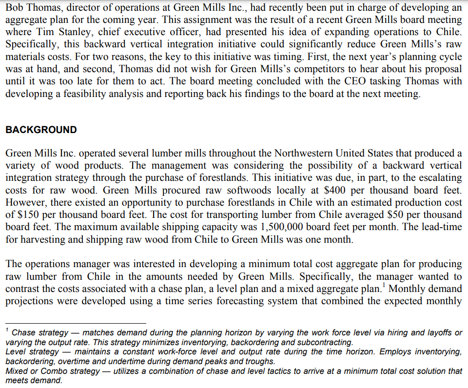 Solved 1. Determine the workforce and production schedule | Chegg.com