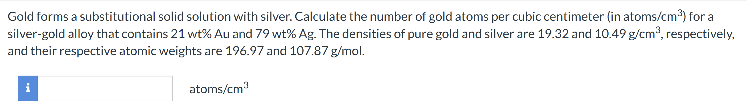 Solved Gold forms a substitutional solid solution with | Chegg.com Solved Gold forms a substitutional solid solution with | Chegg.com