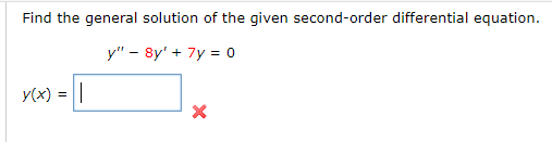 Solved Find the general solution of the given second-order | Chegg.com