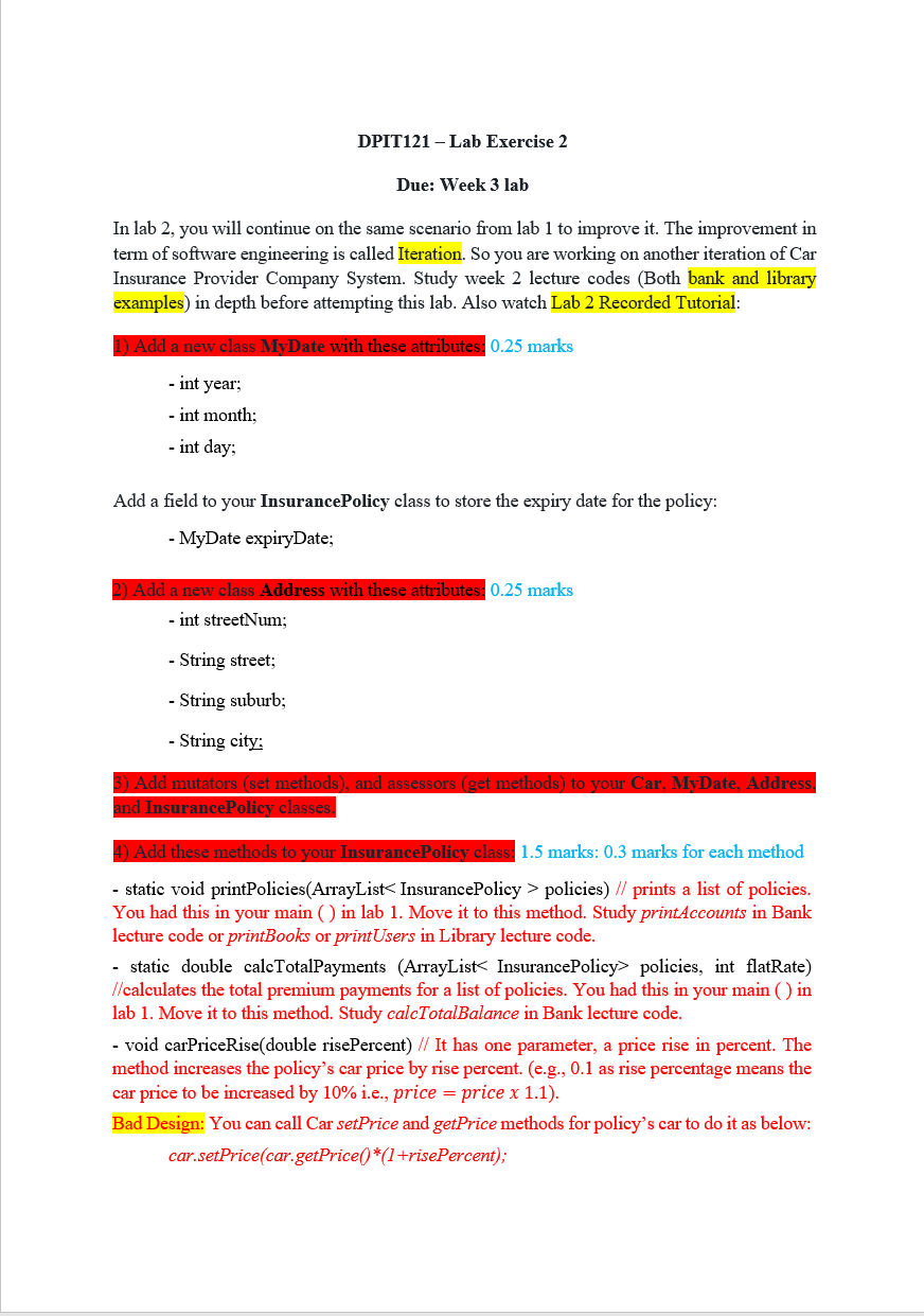 DPIT121 - Lab Exercise 2 Due: Week 3 lab In lab 2, | Chegg.com