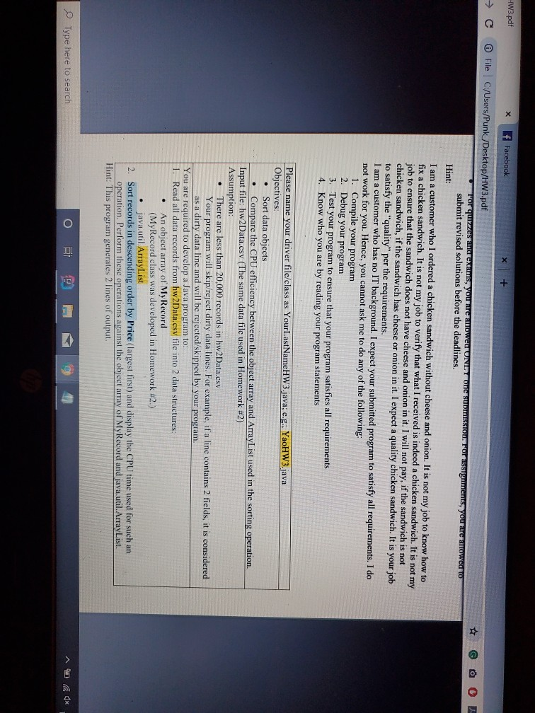 HW3 X HW3.pdf -ox ☆ @ OOO → C File | Chegg.com