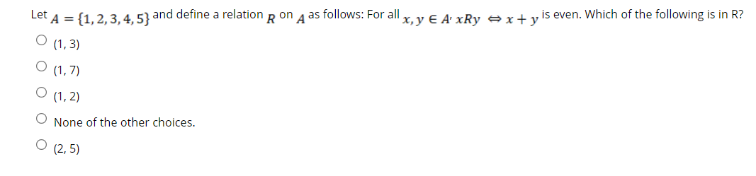 Solved Let A = {1,2,3,4,5) and define a relation Ron A as | Chegg.com