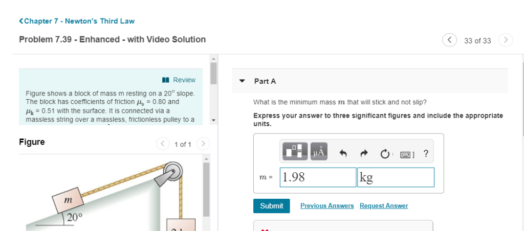 Solved Figure shows a block of mass m resting on a 20∘ | Chegg.com
