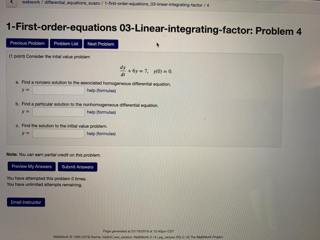 Solved webwork/ differential_equations suazo / | Chegg.com