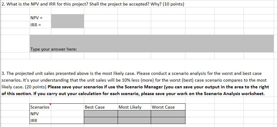 Solve the following questions in excel, all answers | Chegg.com