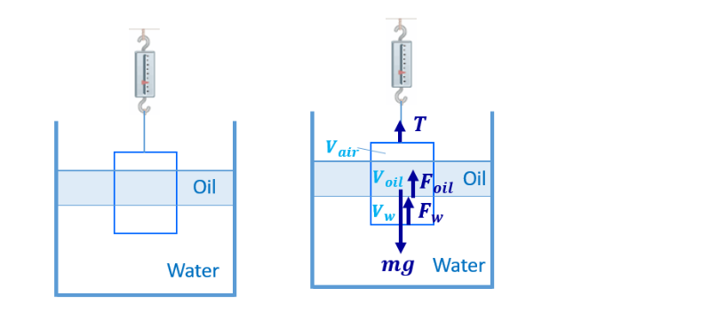 Solved (3) Next, a part of the object is submerged in water | Chegg.com
