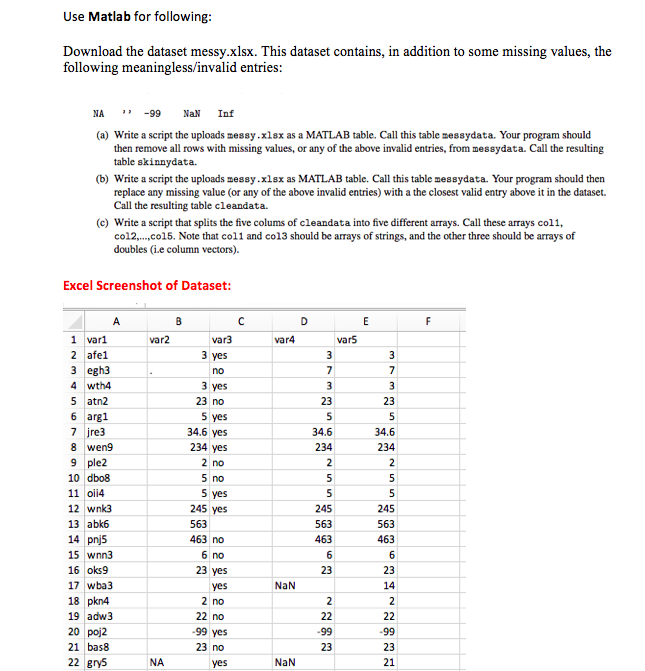 Use Matlab For Following Download The Dataset 