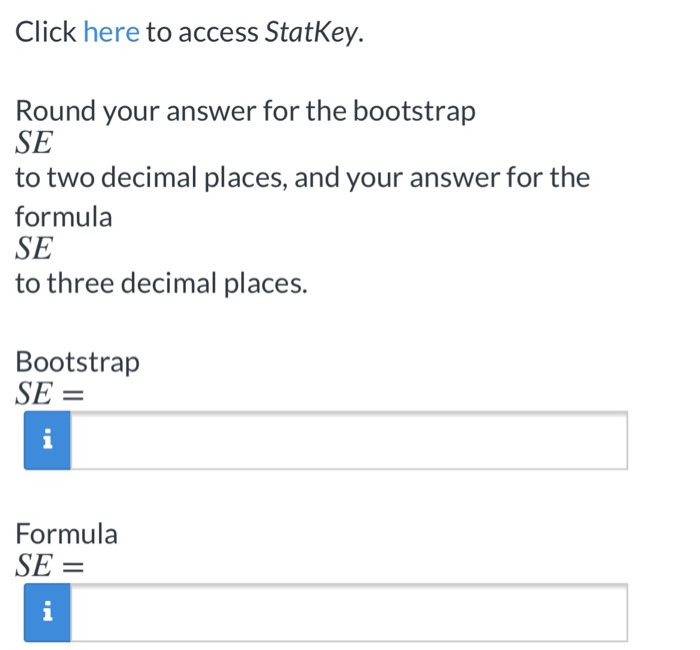 Solved Standard Error From A Formula And A Bootstrap 4234