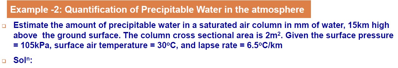Solved Estimate the amount of precipitable water in a | Chegg.com