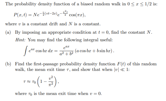 Solved The probability density function of a biased random | Chegg.com