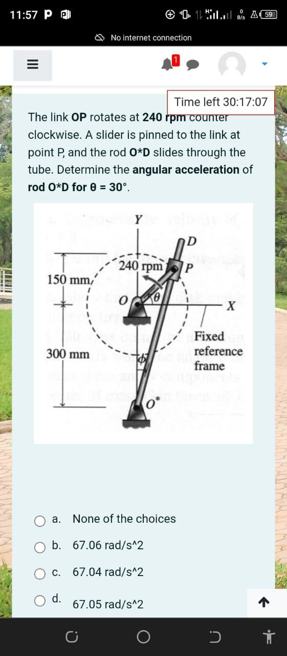 The link OP rotates at 240rpm counter clockwise. A | Chegg.com