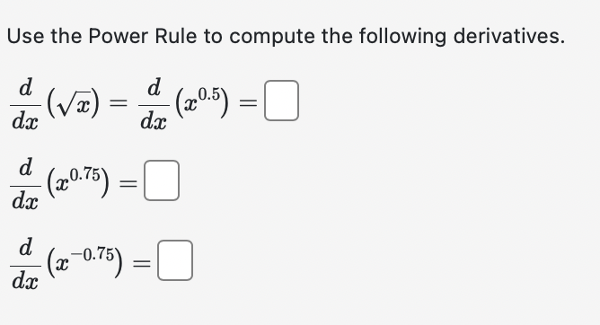 Solved Use the Power Rule to compute the following | Chegg.com