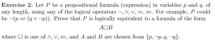 Solved Exercise 2. Let P be a propositional formula | Chegg.com