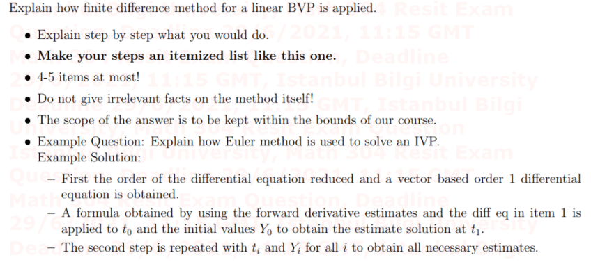 Solved Explain how finite difference method for a linear BVP | Chegg.com