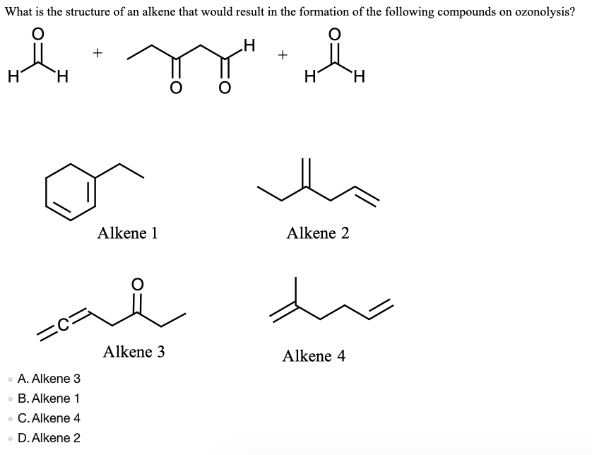 Solved What is the structure of an alkene that would result | Chegg.com