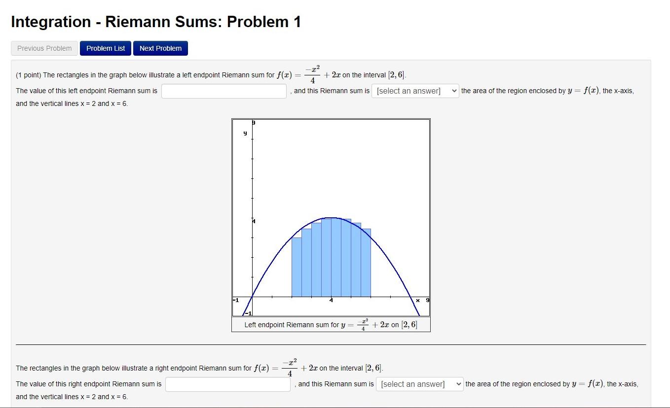 Solved Left endpoint Riemann sum for y= + 2c on [2,6] The | Chegg.com