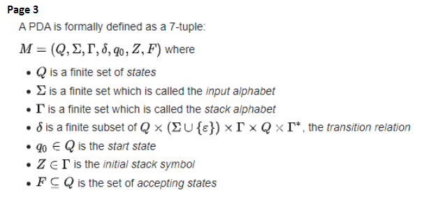 Solved The Goal is to create a 7-tuple PDA, a table | Chegg.com Solved The Goal is to create a 7-tuple PDA, a table | Chegg.com